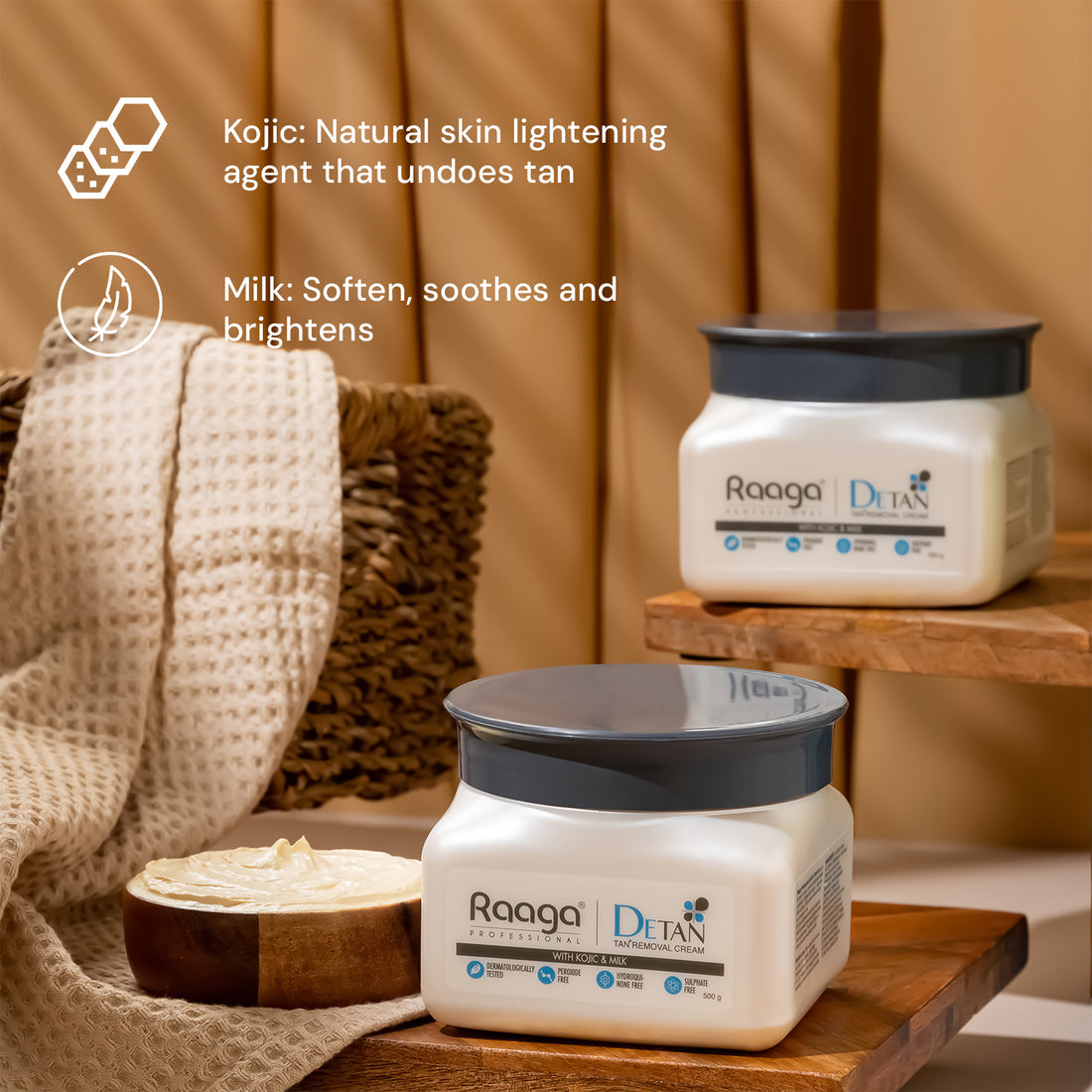 RAAGA De-Tan Tan Removal Cream with Kojic and Milk, 500 gm – Beauty ...