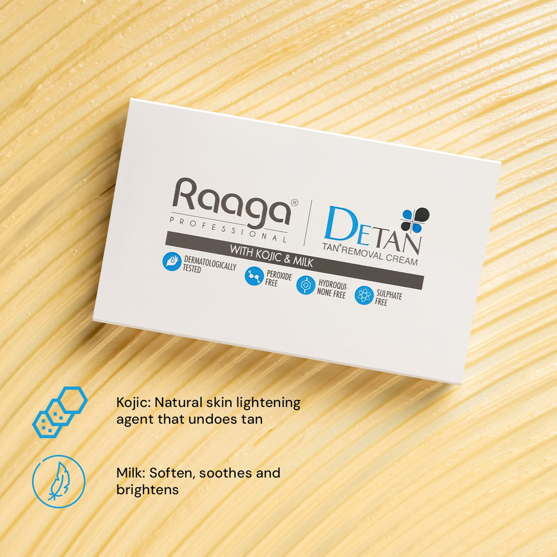 RAAGA De-Tan Tan Removal Cream with Kojic and Milk 72 g (12 g x 6 sach ...